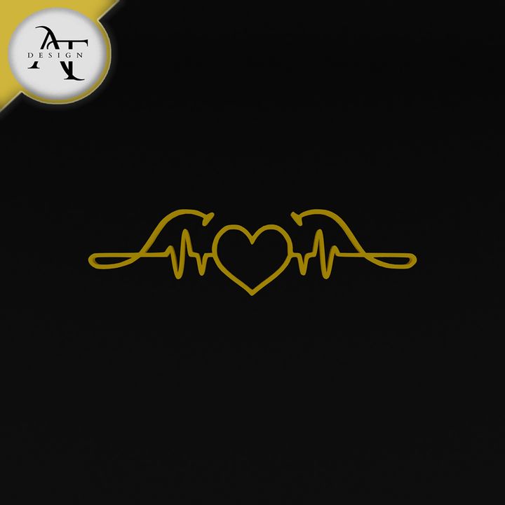 3D Printable Heartbeat - 2D Art by AT Design