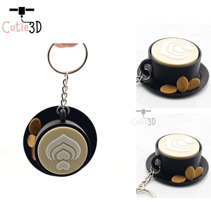 3D Printable Cutie3D Keycap Fidget Clicker Coffee Cappuccino Keychain ...