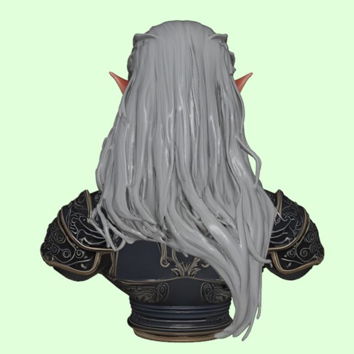 3D Printable Elven Warrior Bust by Fantasy Figures