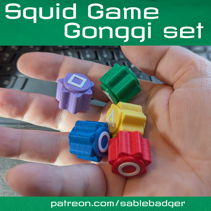 3D Printable Squid Game-Inspired Gonggi Set with Box by brander roullett