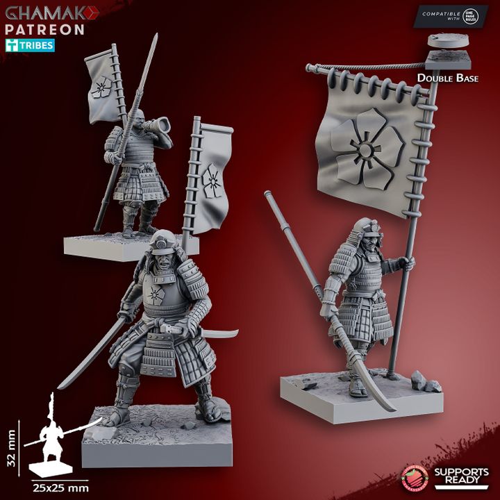 3D Printable Naginata Samurai by Ghamak