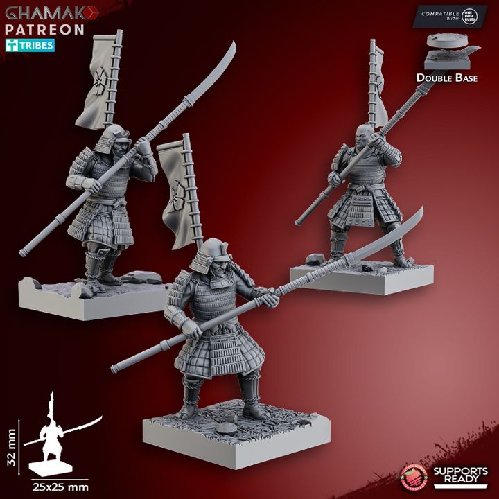 3D Printable Naginata Samurai by Ghamak