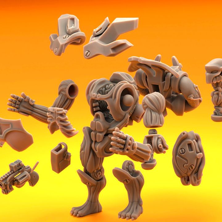 3D Printable Modular Cyber Warrior: A printable Miniature that can be ...
