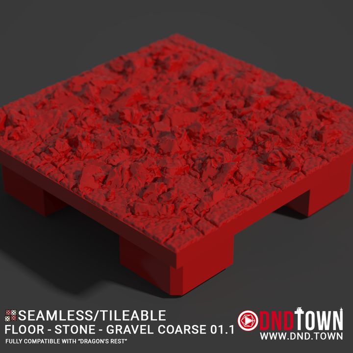 3D Printable Floor - Stone - Gravel 01.1 (COARSE) - 3D Modular Dungeon ...