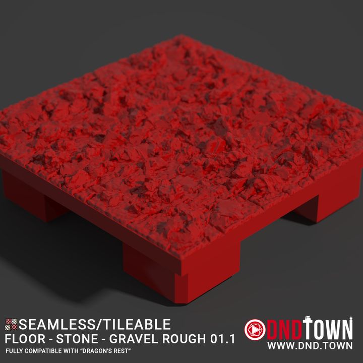3D Printable Floor - Stone - Gravel 01.1 (ROUGH) - 3D Modular Dungeon ...