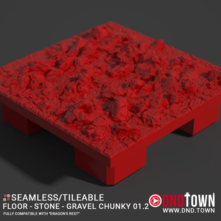 3D Printable Floor - Stone - Gravel 01.2 (CHUNKY) - 3D Modular Dungeon ...