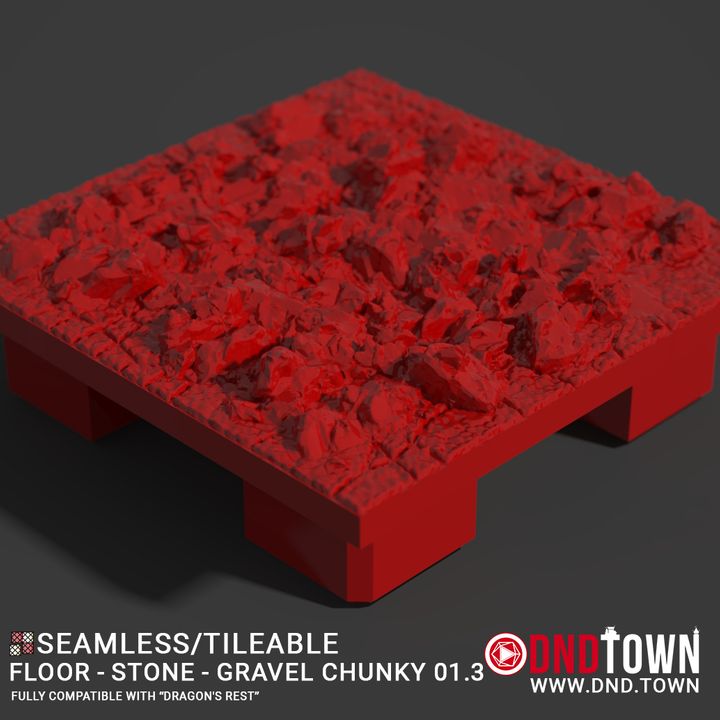 3D Printable Floor - Stone - Gravel 01.3 (CHUNKY) - 3D Modular Dungeon ...