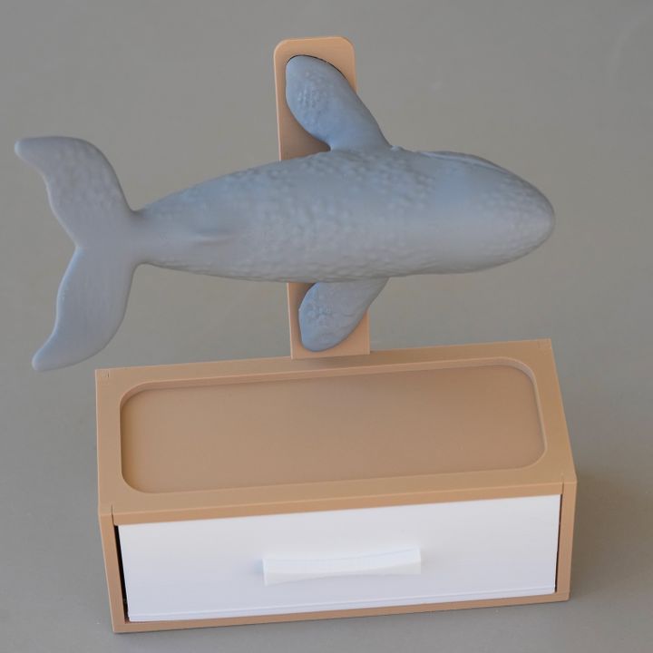 3D Printable Whale jewelry box by Philippe Barreaud
