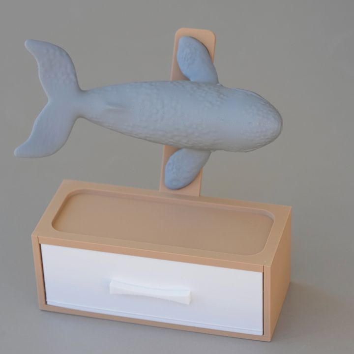 3D Printable Whale jewelry box by Philippe Barreaud