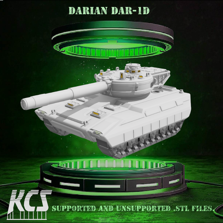 3D Printable Battletechnology Darian DAR-1D Tank by Mark Hazell