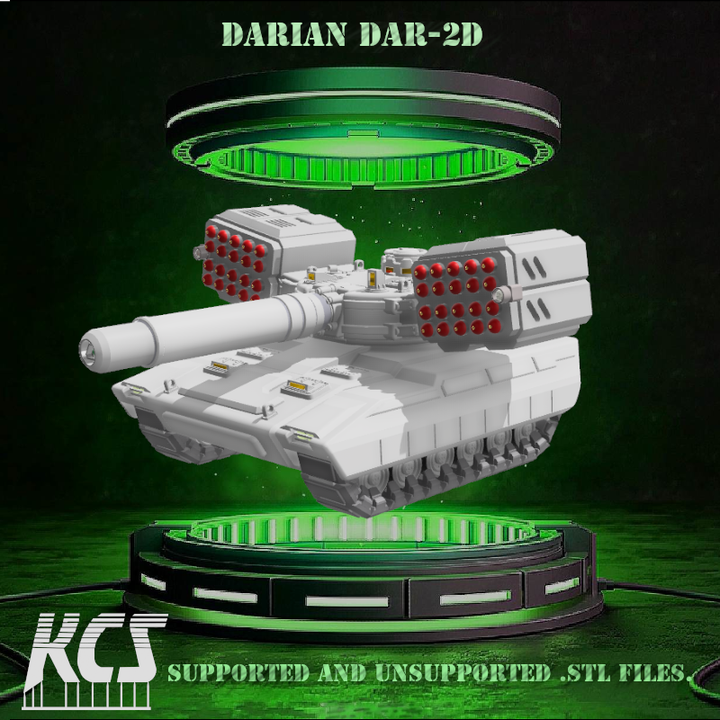 3D Printable Battletechnology Darian DAR-2D Tank by Mark Hazell