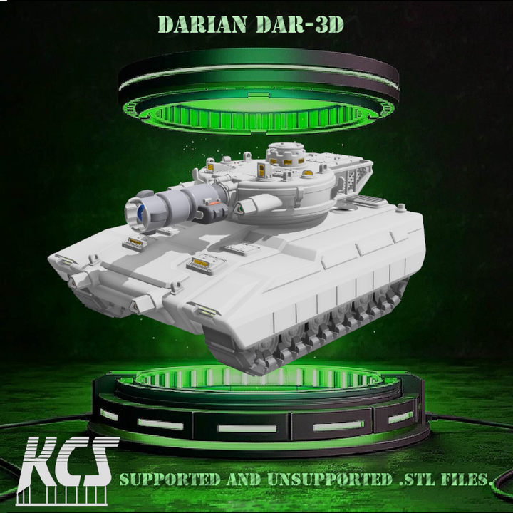 3D Printable Battletechnology Darian DAR-3D Tank by Mark Hazell