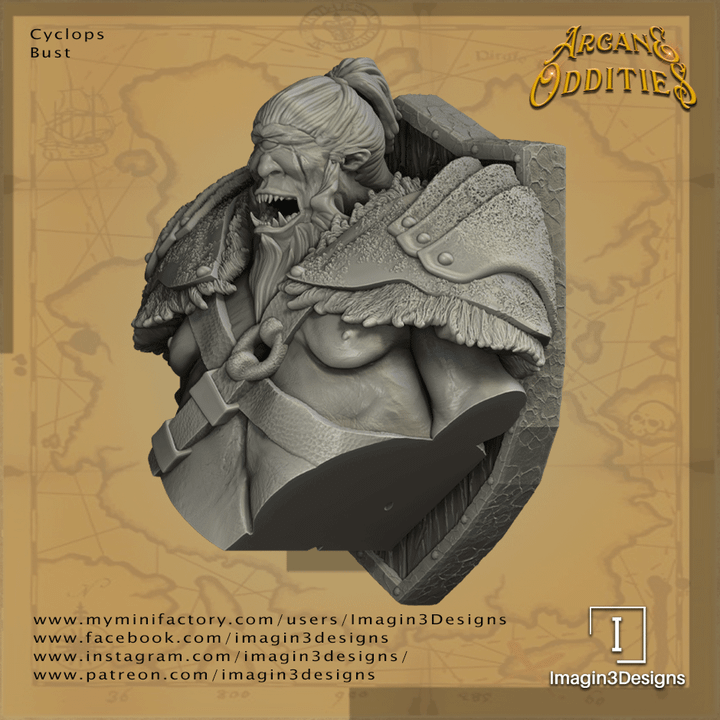 3D Printable Pre-Supported Cyclops Bust by Imagin3Designs