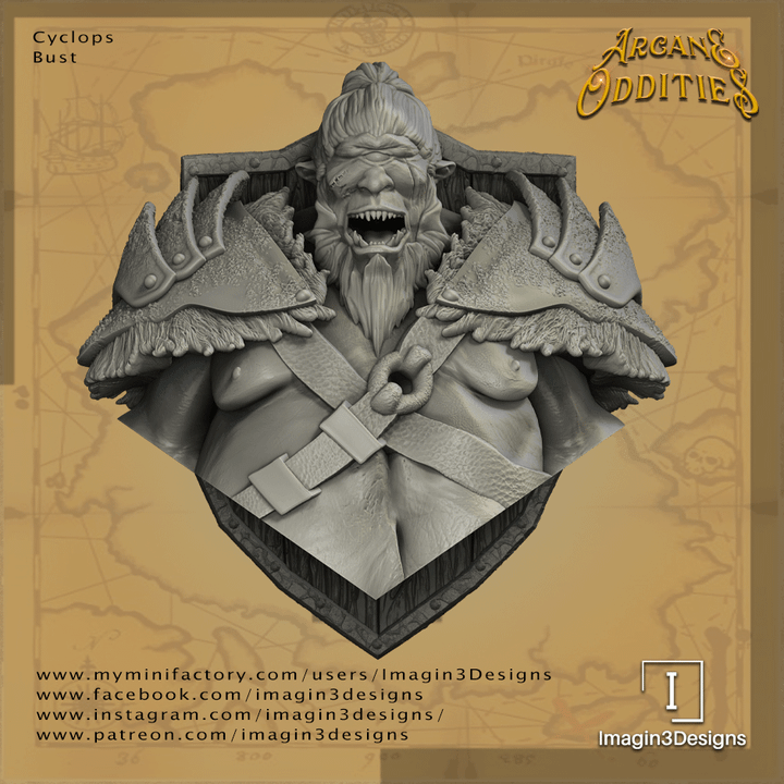 3D Printable Pre-Supported Cyclops Bust by Imagin3Designs