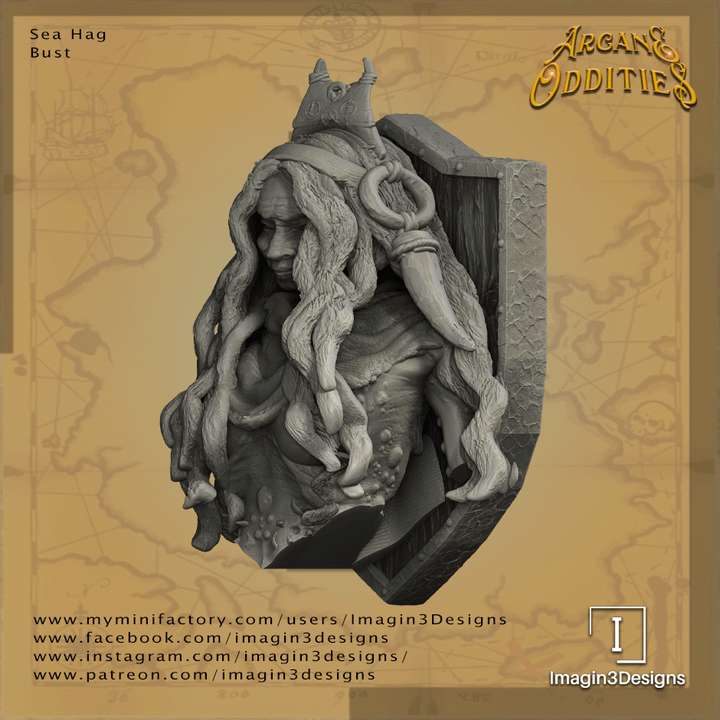 3D Printable Sea Hag Bust by Imagin3Designs