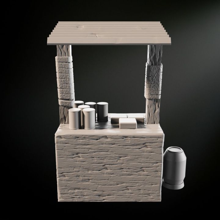 3D Printable Sci-Fi Market Tent VIII by WargamesCo