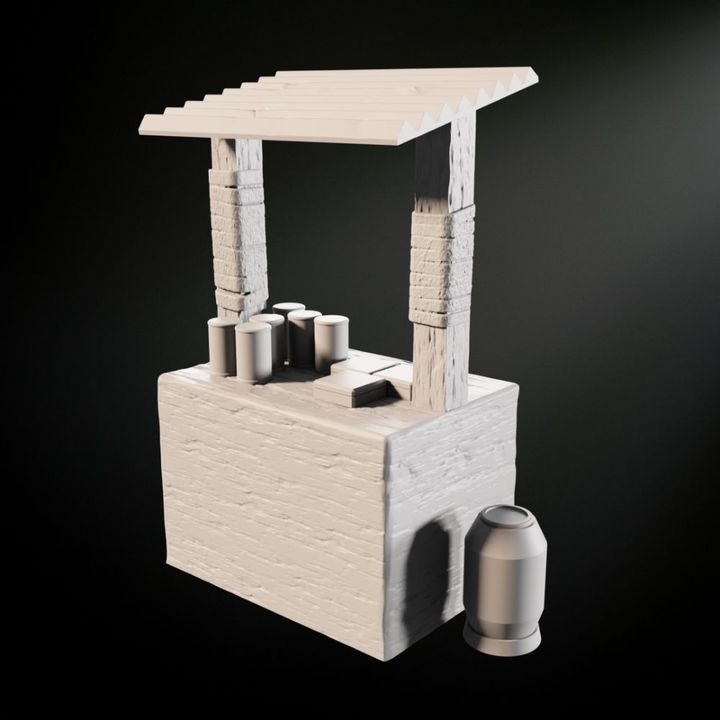 3D Printable Sci-Fi Market Tent VIII by WargamesCo