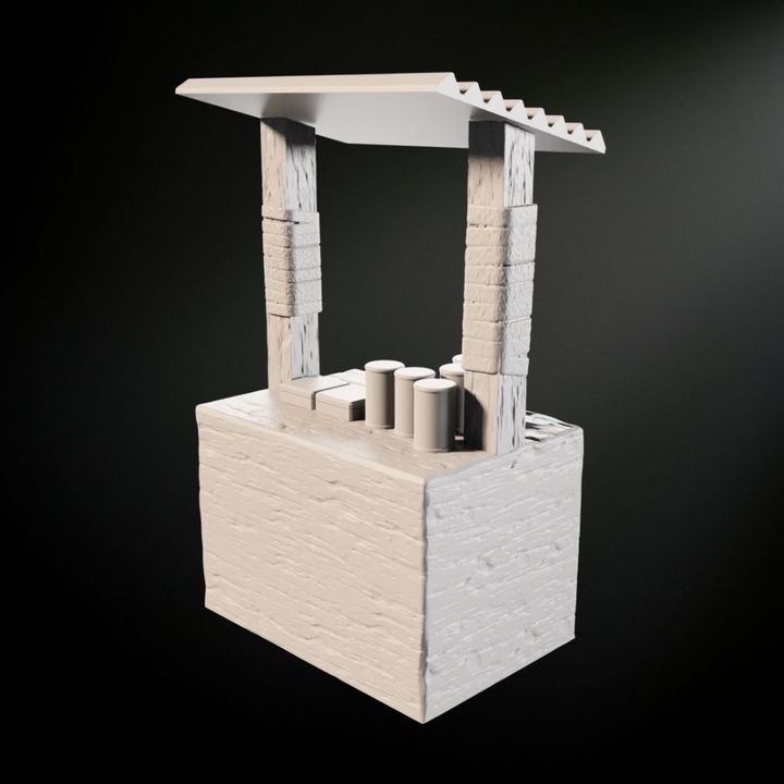 3D Printable Sci-Fi Market Tent VIII by WargamesCo