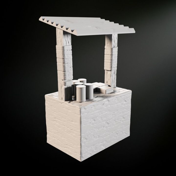 3D Printable Sci-Fi Market Tent VIII by WargamesCo