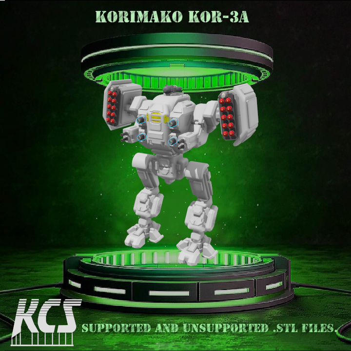 3D Printable Battletechnology Korimako KOR-3A by Mark Hazell