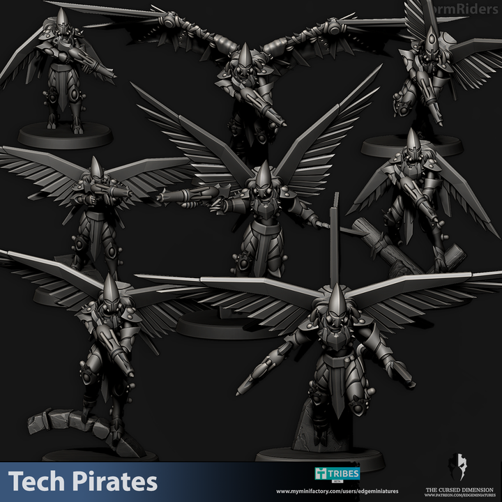 3D Printable Storm Riders - Tech Pirates / Cursed Elves - 28mm by Edge ...