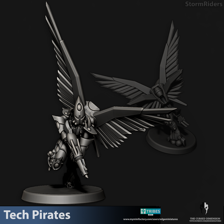 3D Printable Storm Riders - Tech Pirates / Cursed Elves - 28mm by Edge ...