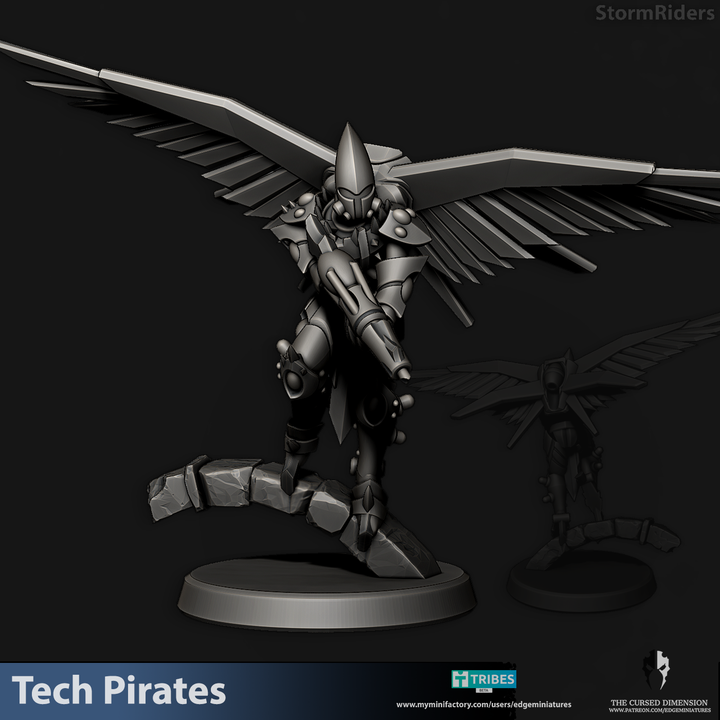 3D Printable Storm Riders - Tech Pirates / Cursed Elves - 28mm by Edge ...