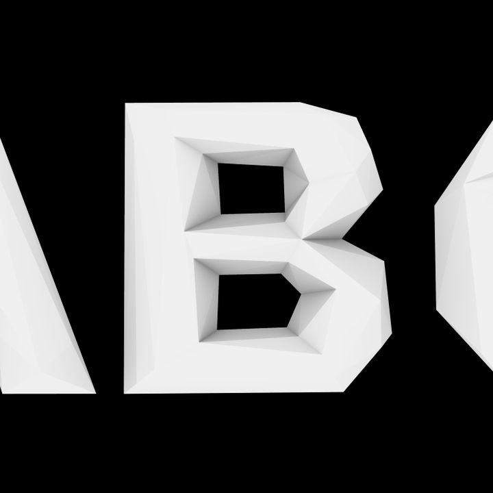 3D Printable alphabet numbers fonts - abstract diamond style - STL file ...