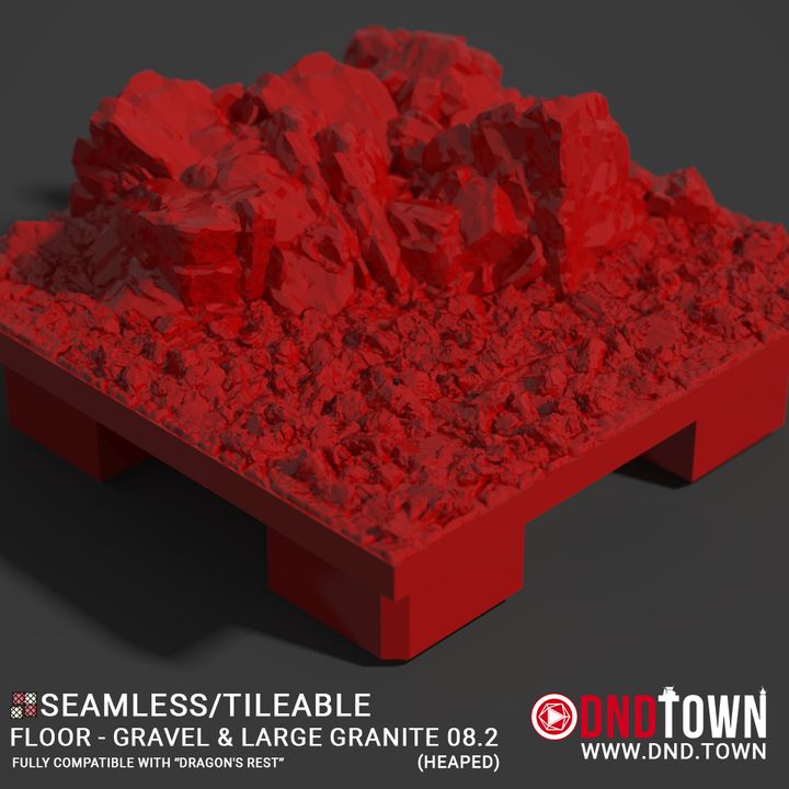 3D Printable Floor - Stone - Gravel & Large Granite 08.2 (HEAPED) - 3D ...