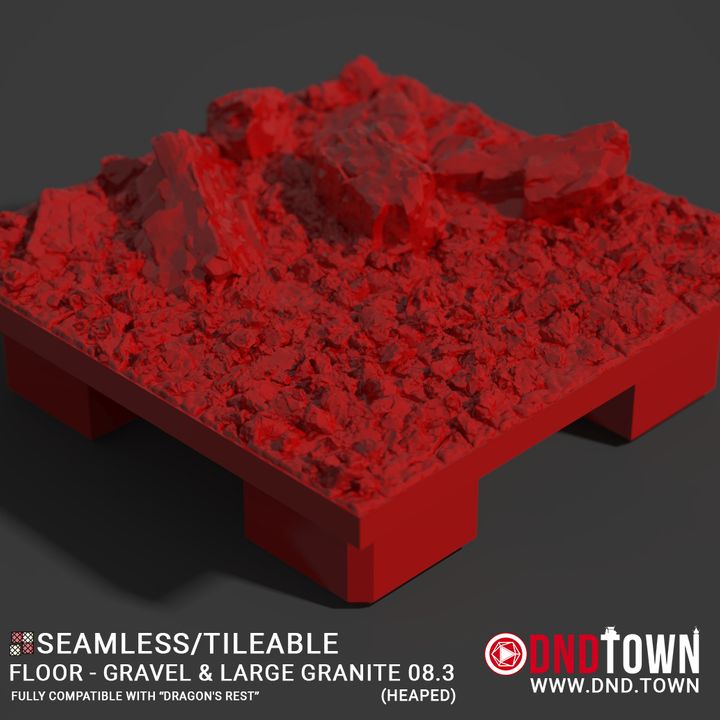 3D Printable Floor - Stone - Gravel & Large Granite 08.3 (HEAPED) - 3D ...