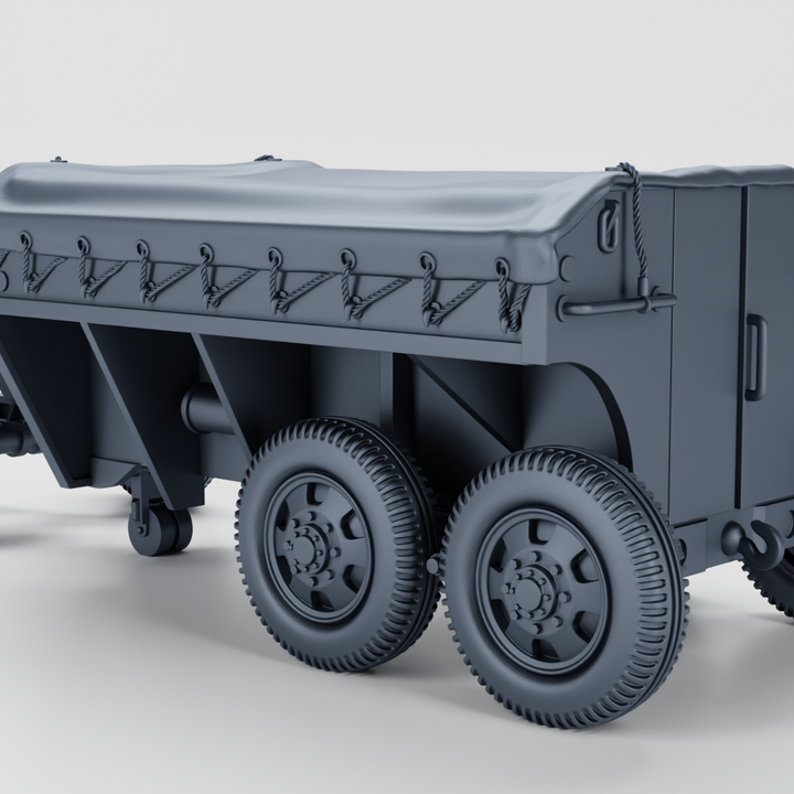 3D Printable M23 Ammunition Trailer (US, WW2) by Wargame3d