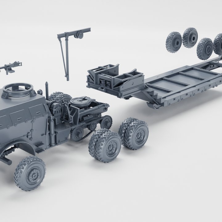 3D Printable M26 Tank transporter (6x6)+M15 semi-trailer (40-ton ...