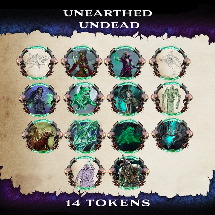 3D Printable Unearhted Undead Tokens by Dillon Olney