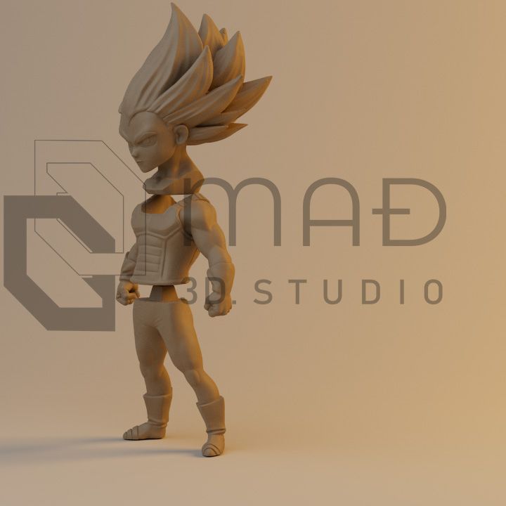 3D Printable Vegeta Chibi SSJ Dragon Ball 3D print model by huỳnh đình