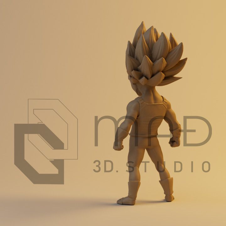 3D Printable Vegeta Chibi SSJ Dragon Ball 3D print model by huỳnh đình
