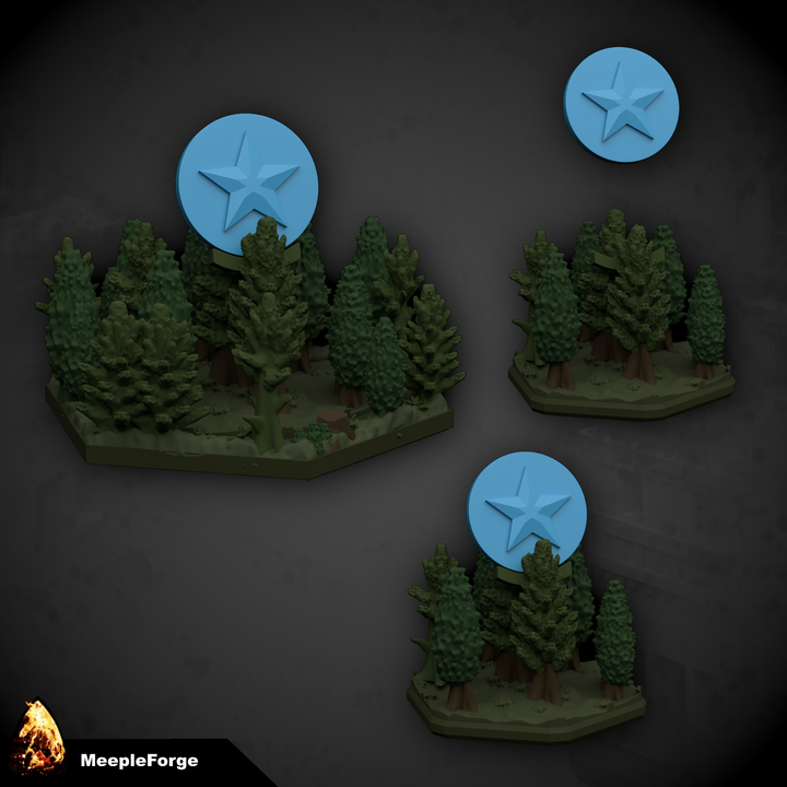 3D Printable Scenery European Forest Objective and Hex 360 Forest by ...