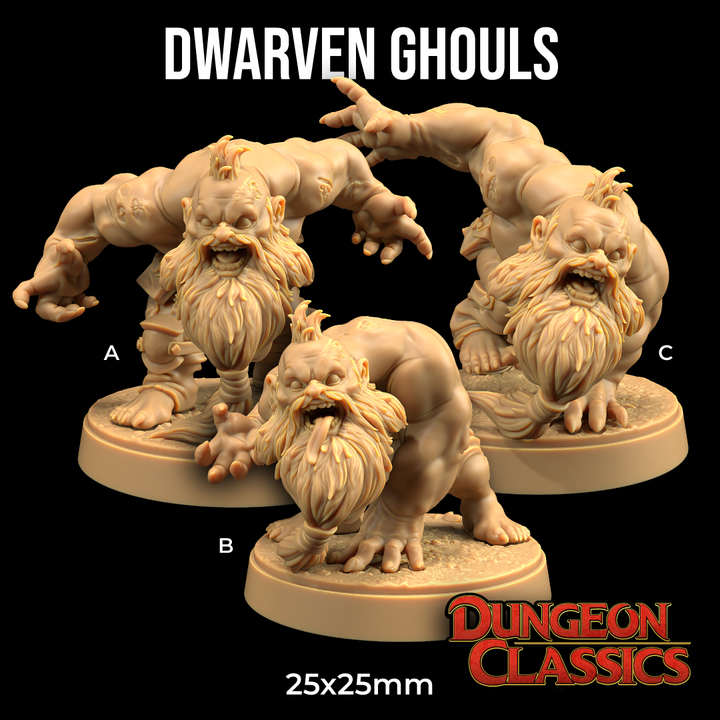 3D Printable Dwarven Ghouls | PRESUPPORTED | Dungeon Classics by ...