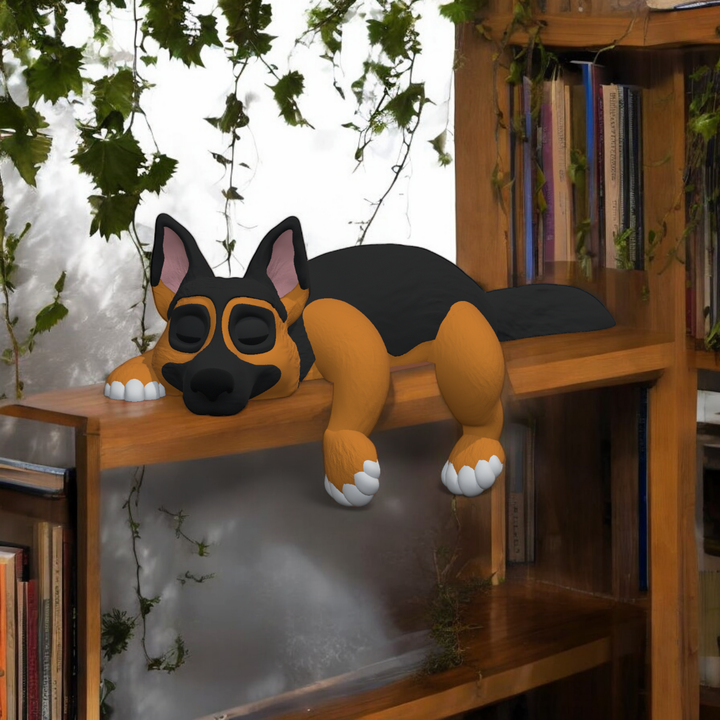 3D Printable Sleeping German Sheapered On A Shelf by 3DJPDESIGNS