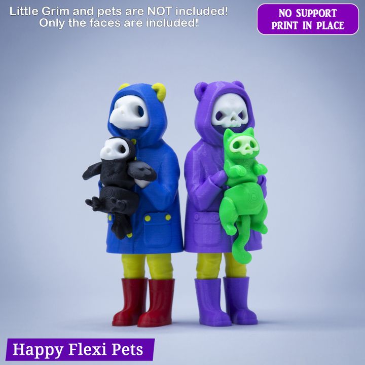 3D Printable Little Grim's additional 4 Skelly faceplates by Happy ...