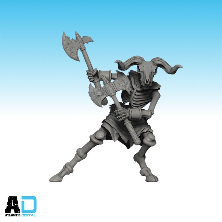 3D Printable Skeletal Minotaurs by Wargames Atlantic