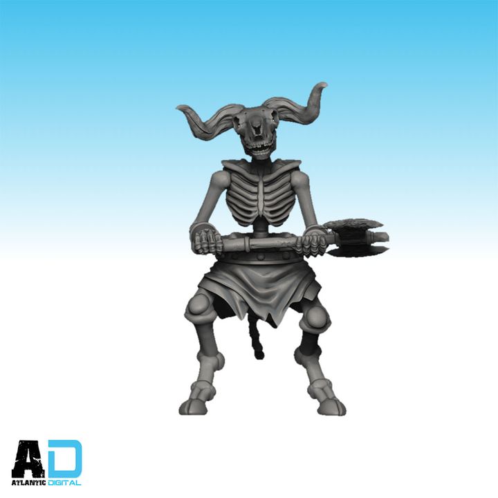 3D Printable Skeletal Minotaurs by Wargames Atlantic