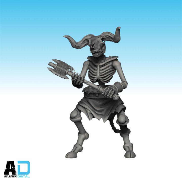 3D Printable Skeletal Minotaurs by Wargames Atlantic
