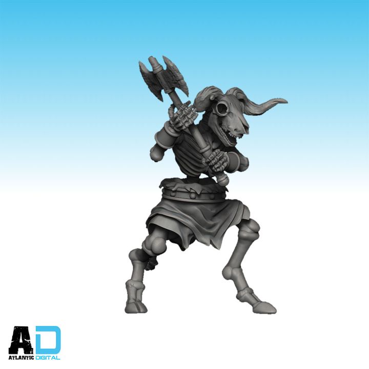 3D Printable Skeletal Minotaurs by Wargames Atlantic