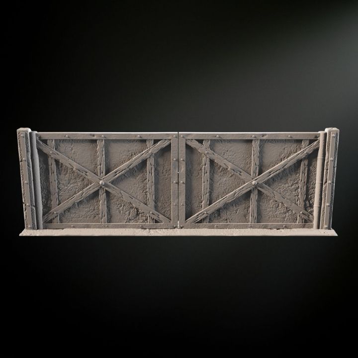3D Printable Post-Apocalyptic Gate - Closed by WargamesCo
