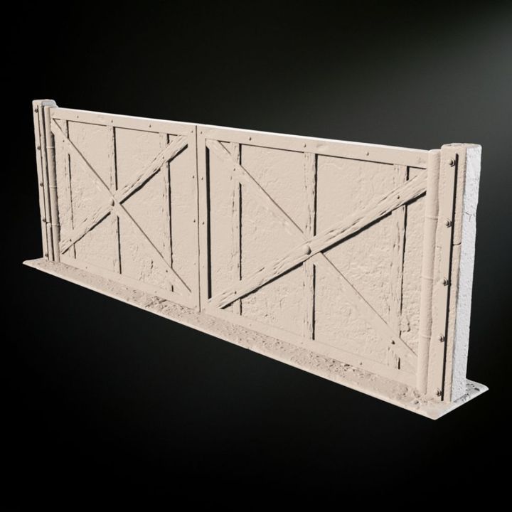 3D Printable Post-Apocalyptic Gate - Closed by WargamesCo