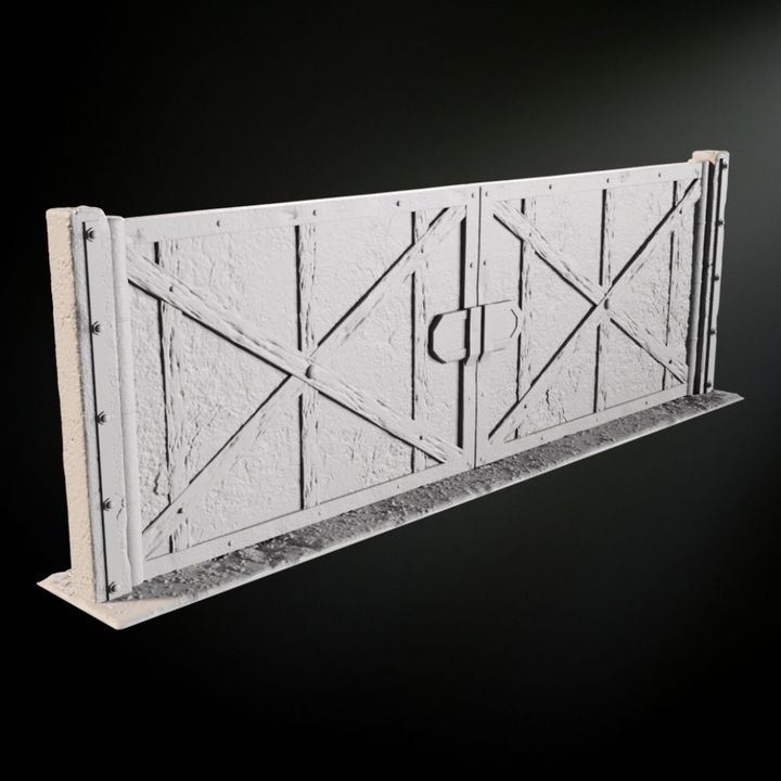 3D Printable Post-Apocalyptic Gate - Closed by WargamesCo