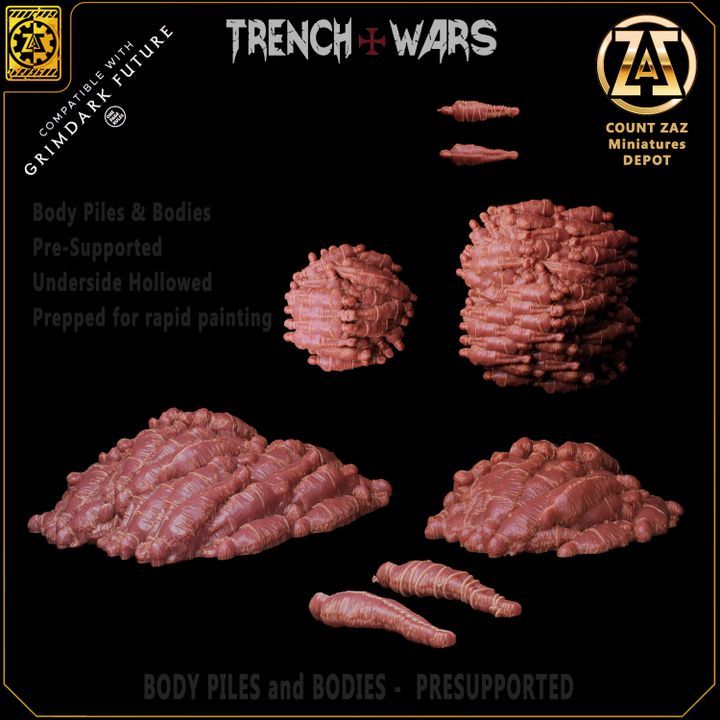 3D Printable Corpse Piles - Bodies - Wrapped Bodies Trench Crusade by ...