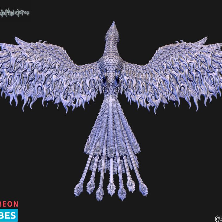 3D Printable High Elves Flame Phoenix by HoloMiniatures
