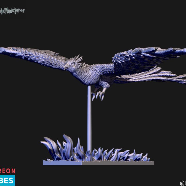 3D Printable High Elves Flame Phoenix by HoloMiniatures