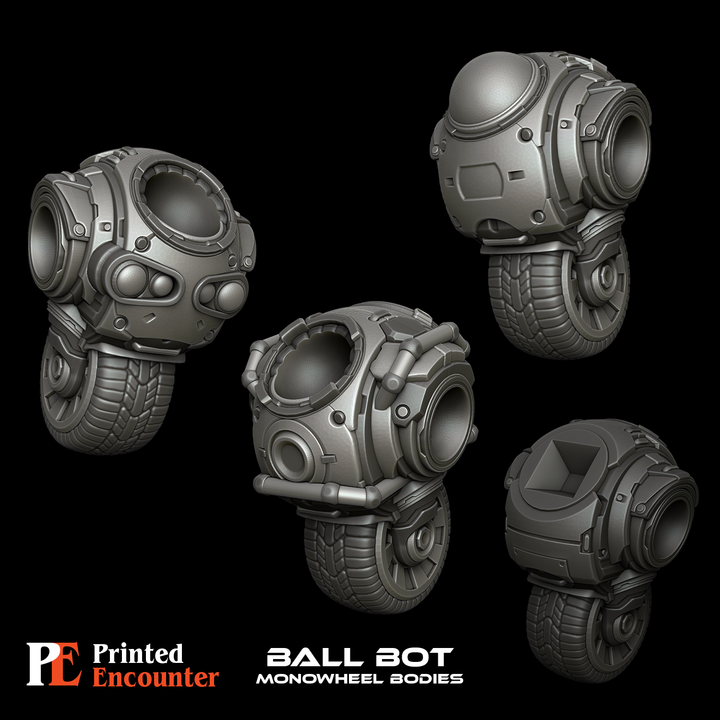 3D Printable Ball Bot - Monowheel Bodies by Printed Encounter